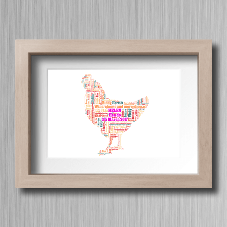 Chicken / Hen Design Word Cloud Gift | Personalised Word Cloud
