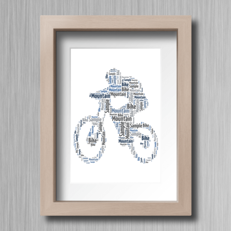 Mountain Bike Design Word Cloud Gift | Personalised Word Cloud
