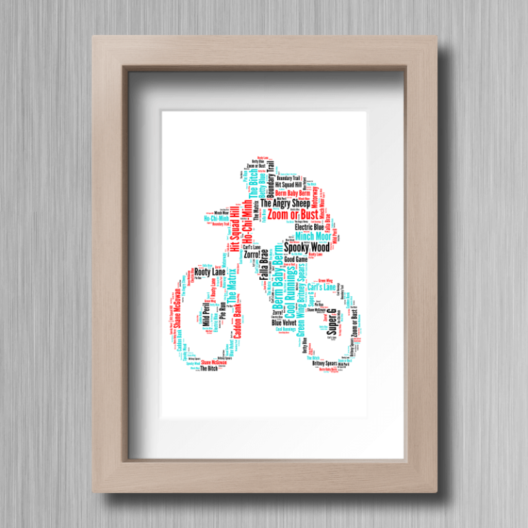 Mountain Bike Design Word Cloud Gift | Personalised Word Cloud
