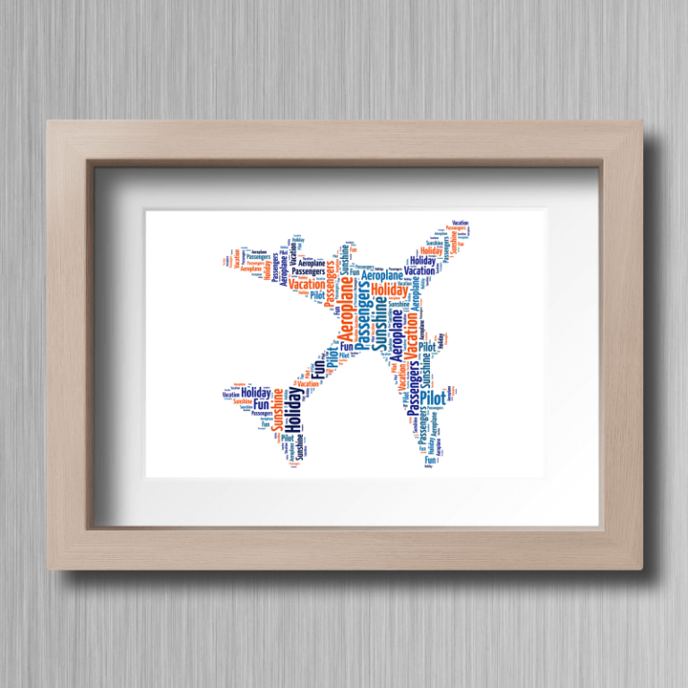 Aeroplane Design Word Cloud Gift | Personalised Word Cloud